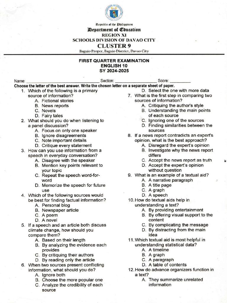 Q1 English 10 | PDF