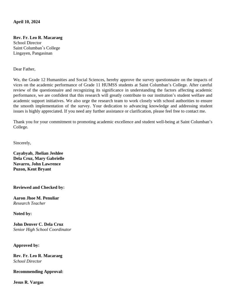 Letter of Approval - 064912 | PDF