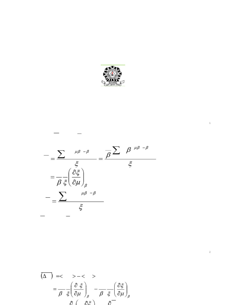 Statistical Mechanics Lecture - 8 | PDF