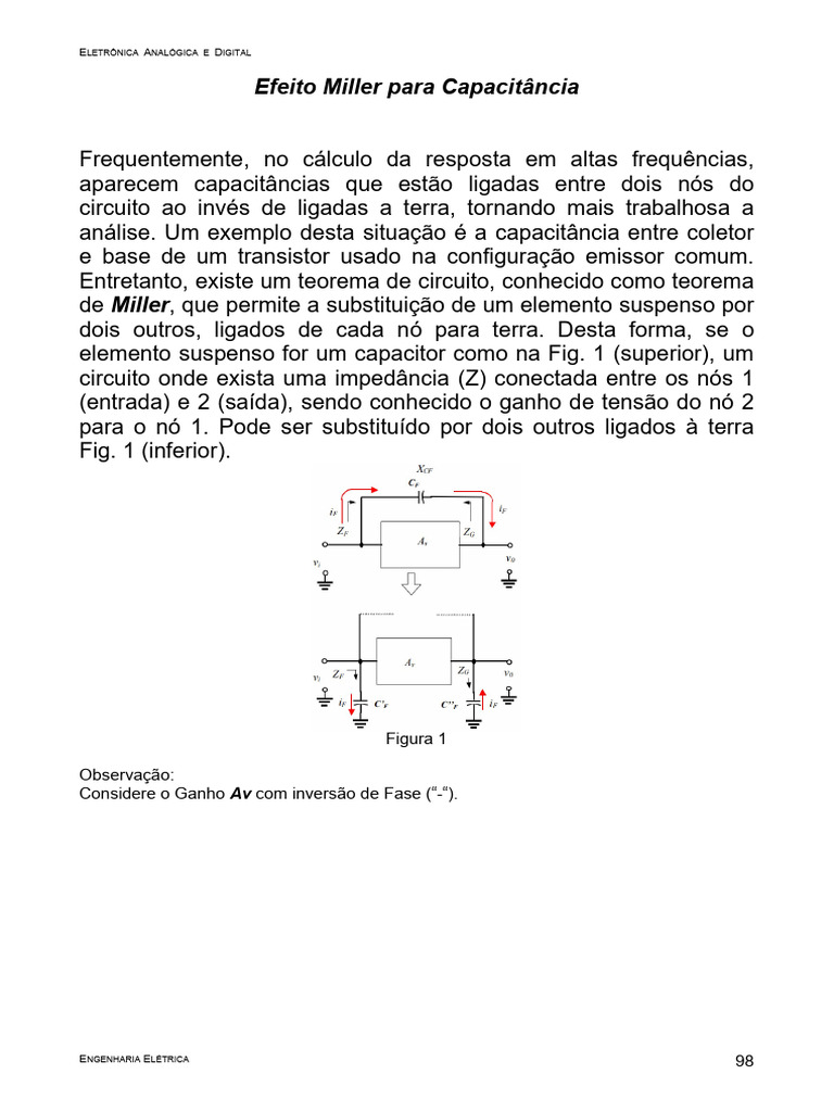 2 - Efeito Miller para Capacitancia 2024 | PDF