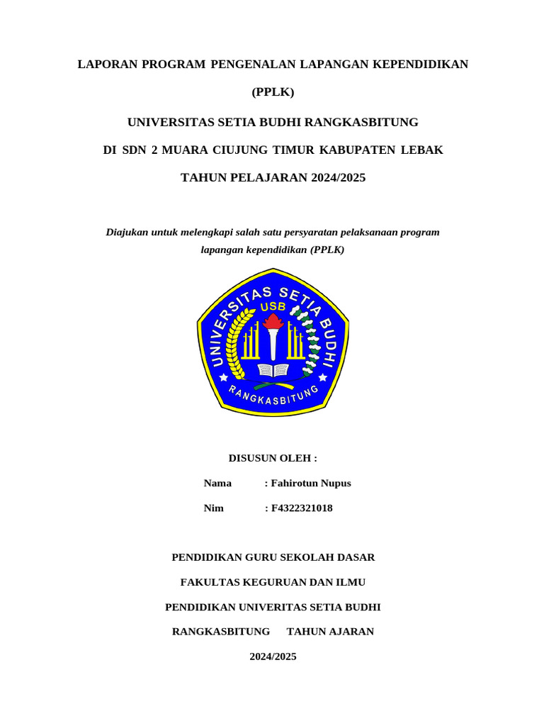 Laporan PPLK Fahirotun Nupus | PDF | Business