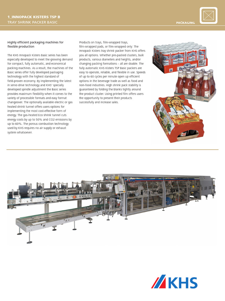 Innopack Kisters TSP Basic Tray Shrink Packer | PDF | Packaging And ...