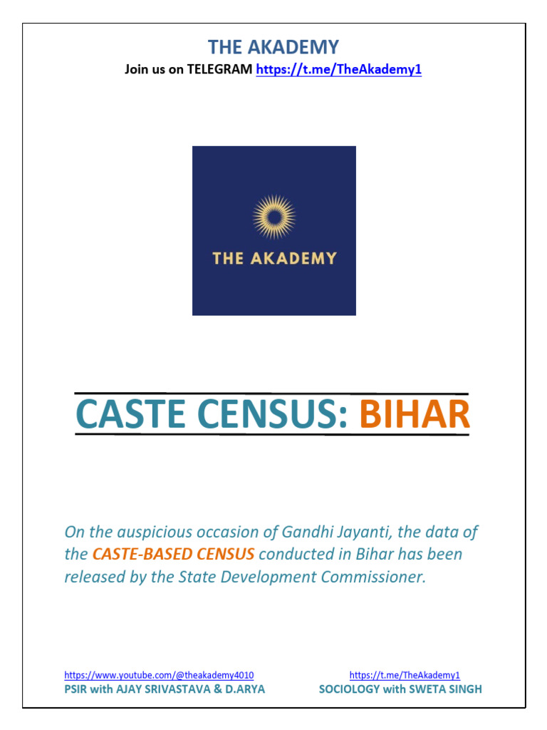 Bihar Caste Census | PDF