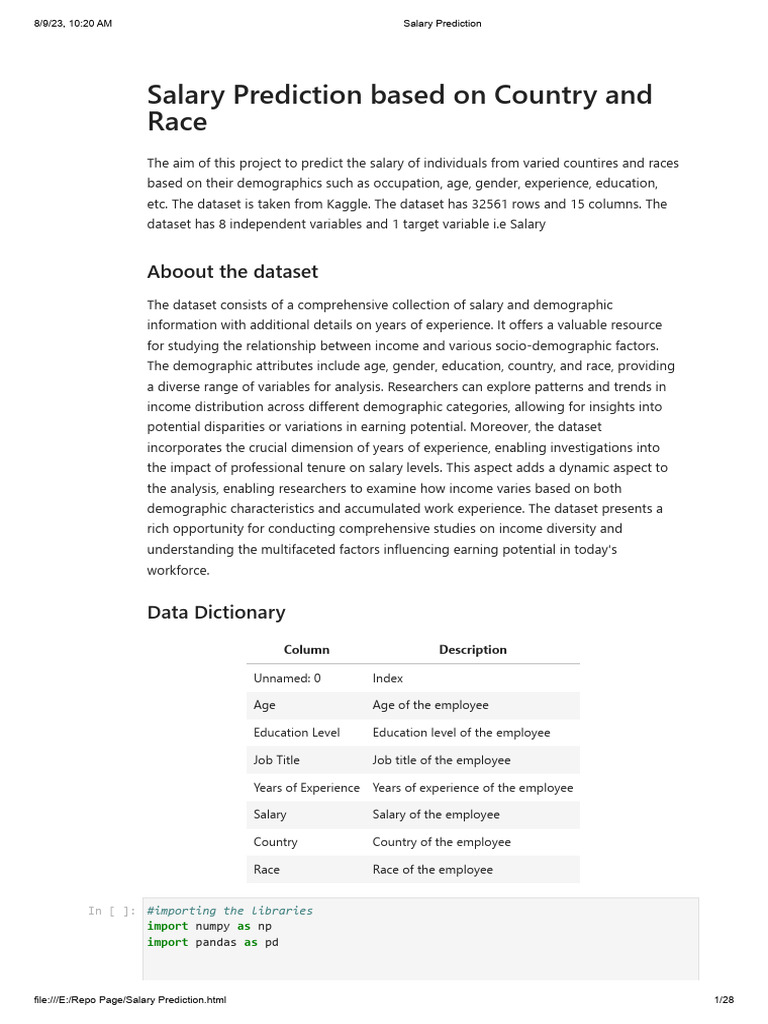 Salary Prediction | PDF