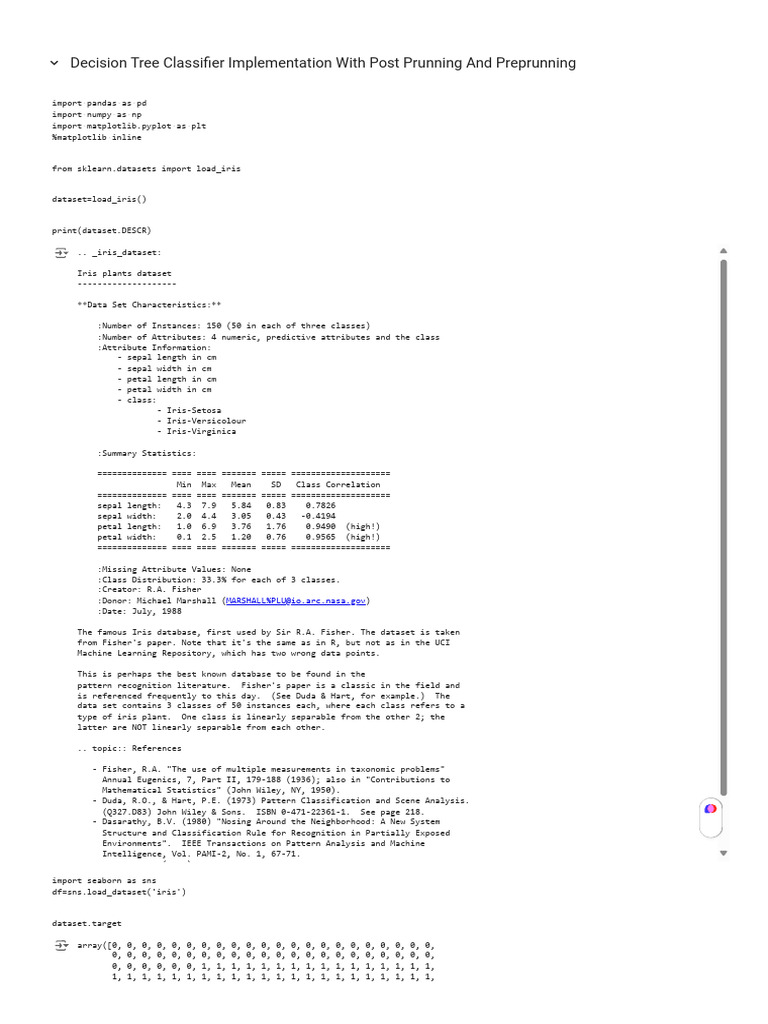 3.0-Decision Tree Classification Implementation - Ipynb - Colab | PDF