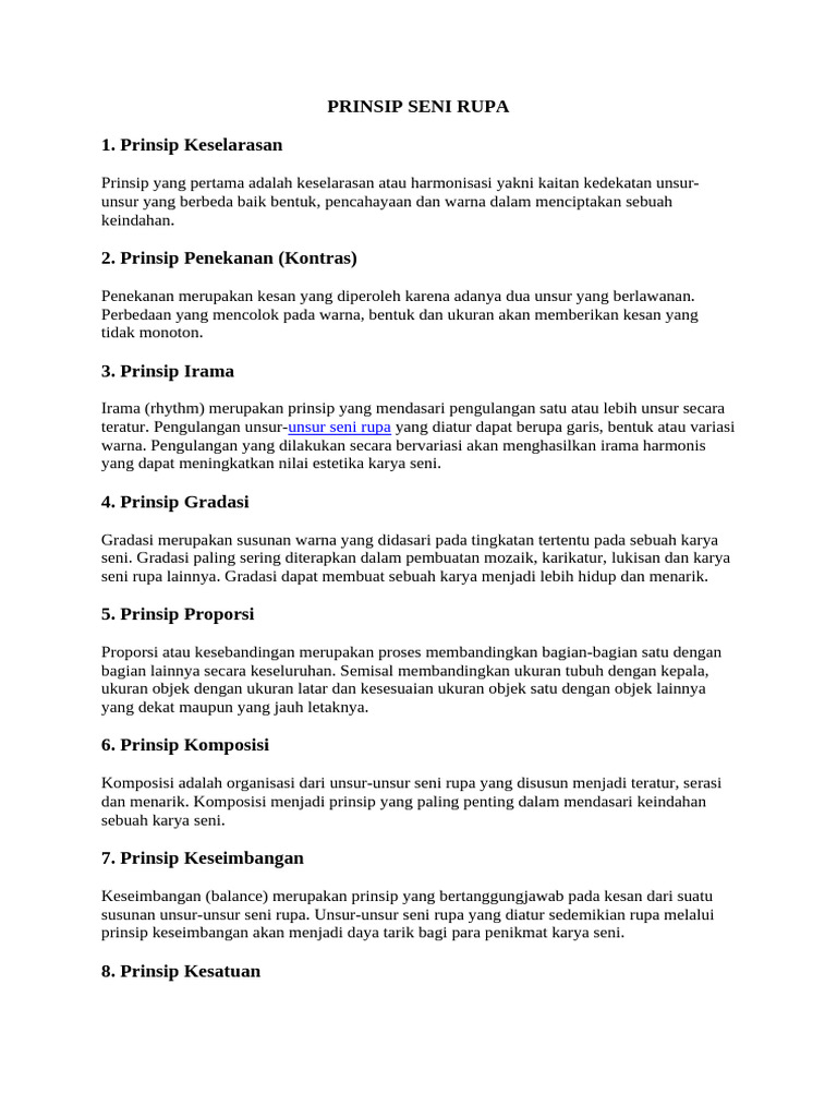 Prinsip Seni Rupa | PDF