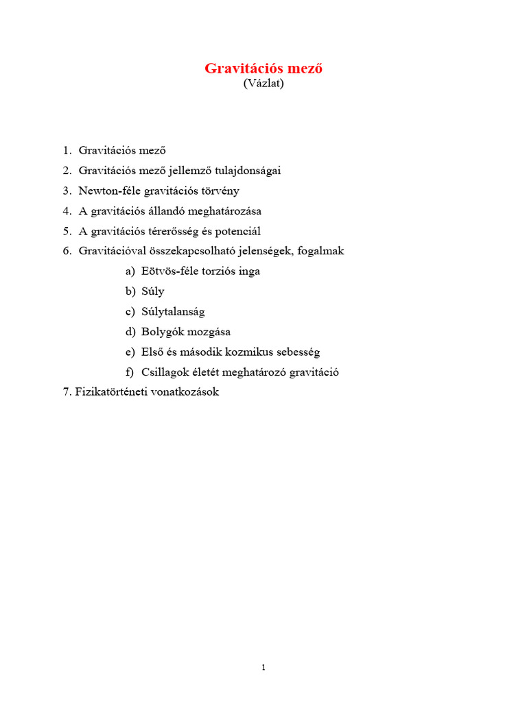 Gravitacios Mezo | PDF