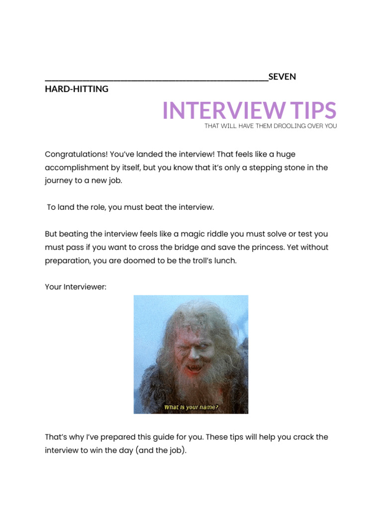 7 Hard Hitting Interview Tips | PDF