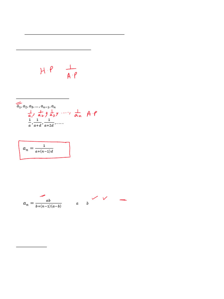 Harmonic Progression (H.P) | PDF