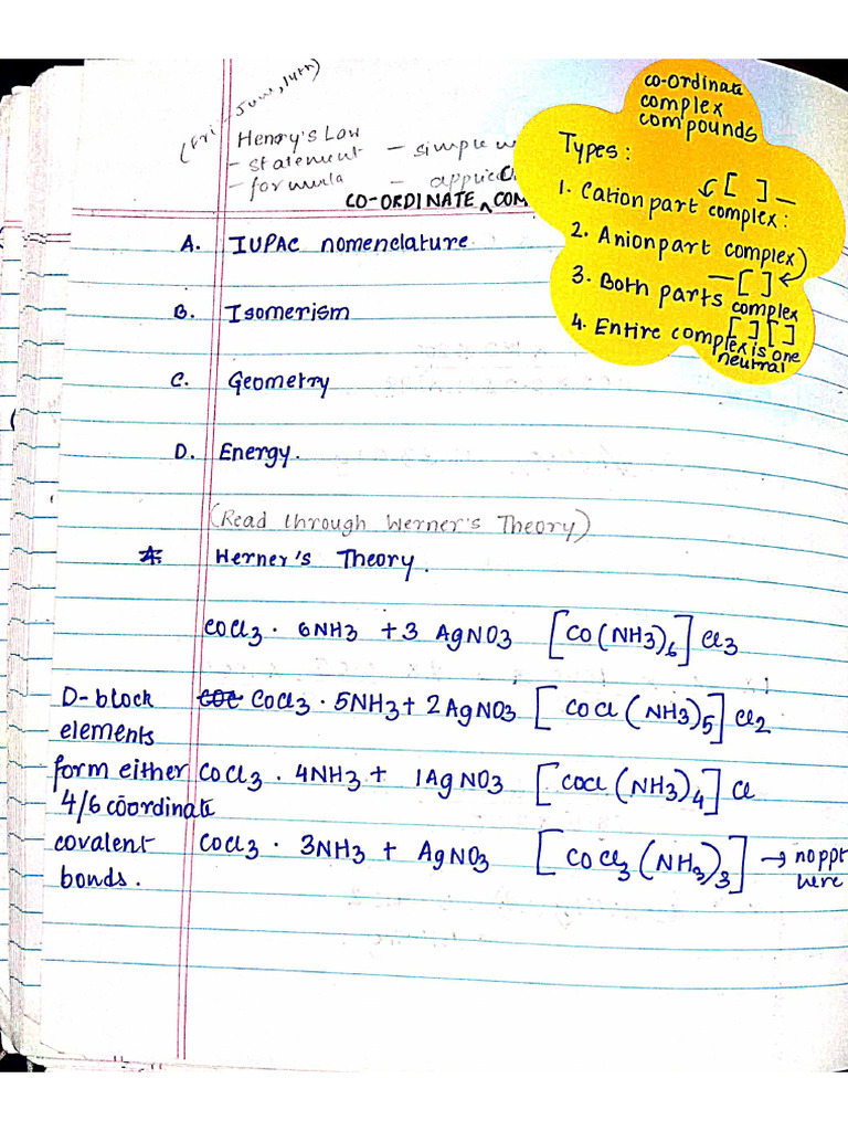 Chemistry (Coordinate Complex Compounds) | PDF