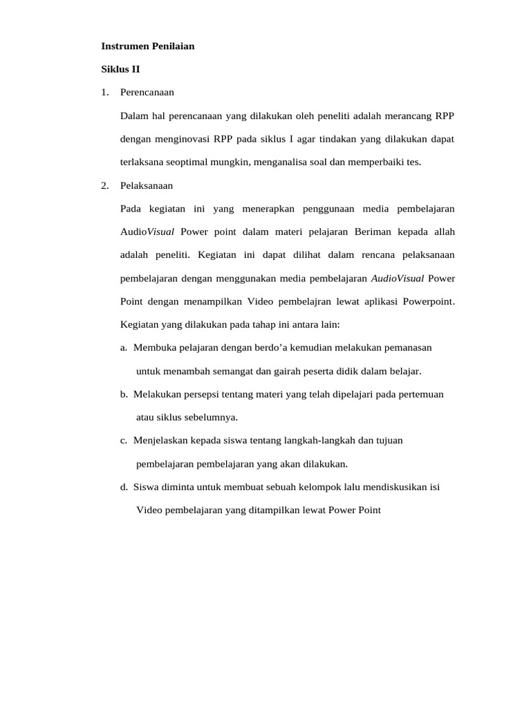 Instrumen Penilaian RPP 2 | PDF