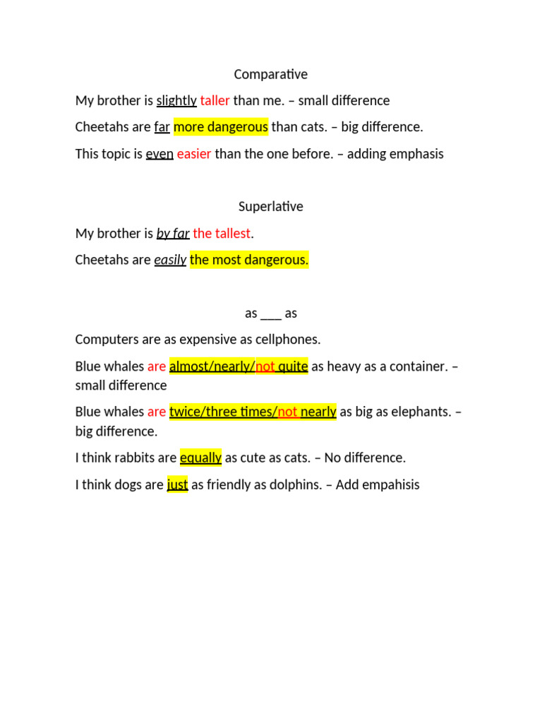 Comparative - Superlative - As - As - Modifiers | PDF