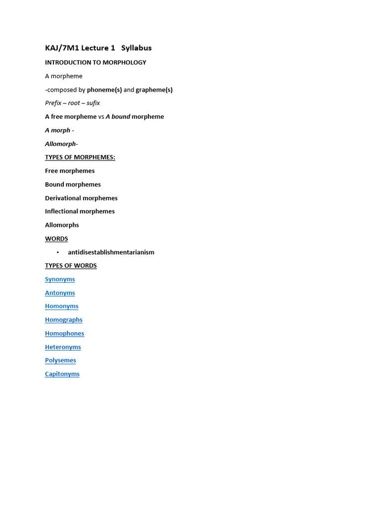 0MORFOLOGIE | PDF | Part Of Speech | Language Arts & Discipline