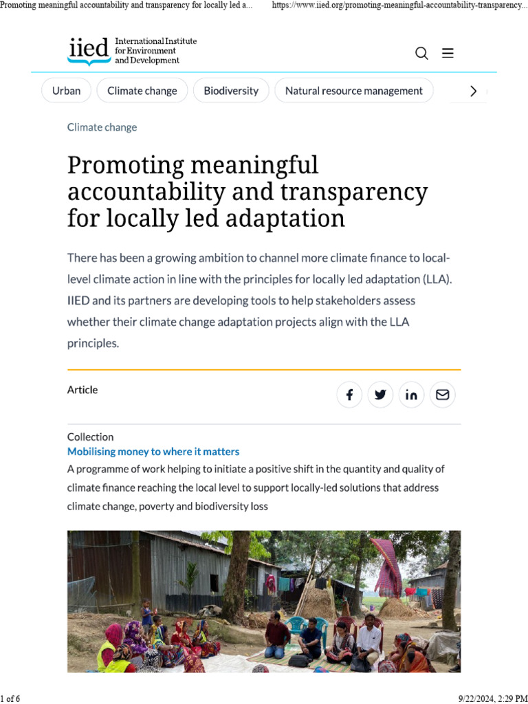 Promoting Meaningful Accountability and Transparency For Locally Led ...