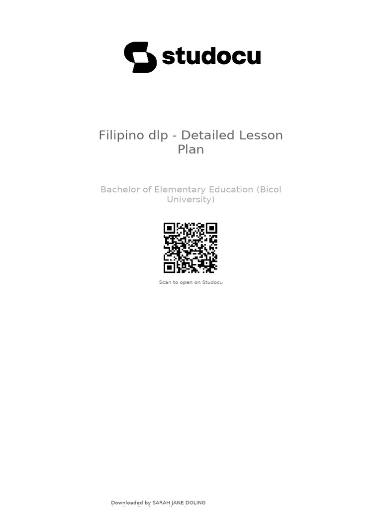 Filipino DLP Detailed Lesson Plan | PDF | Academic Degree | Language ...