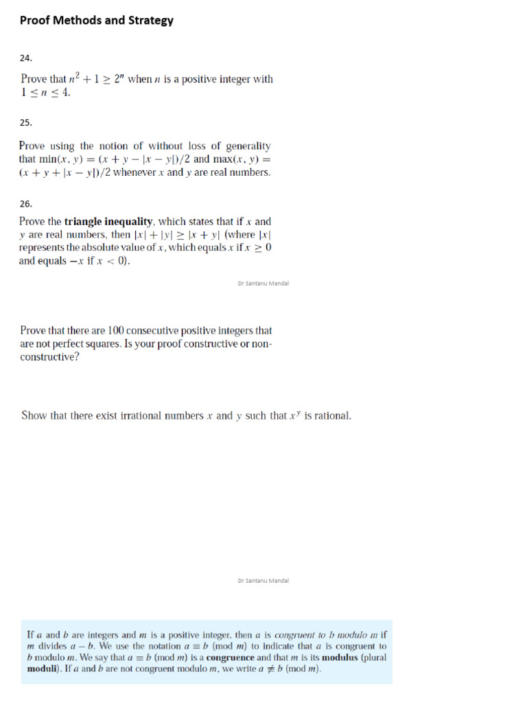 Proof Methods and Strategy: DR Santanu Mandal | PDF