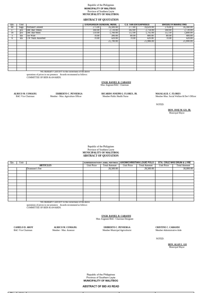 Abstract of Quotations-SEF | PDF