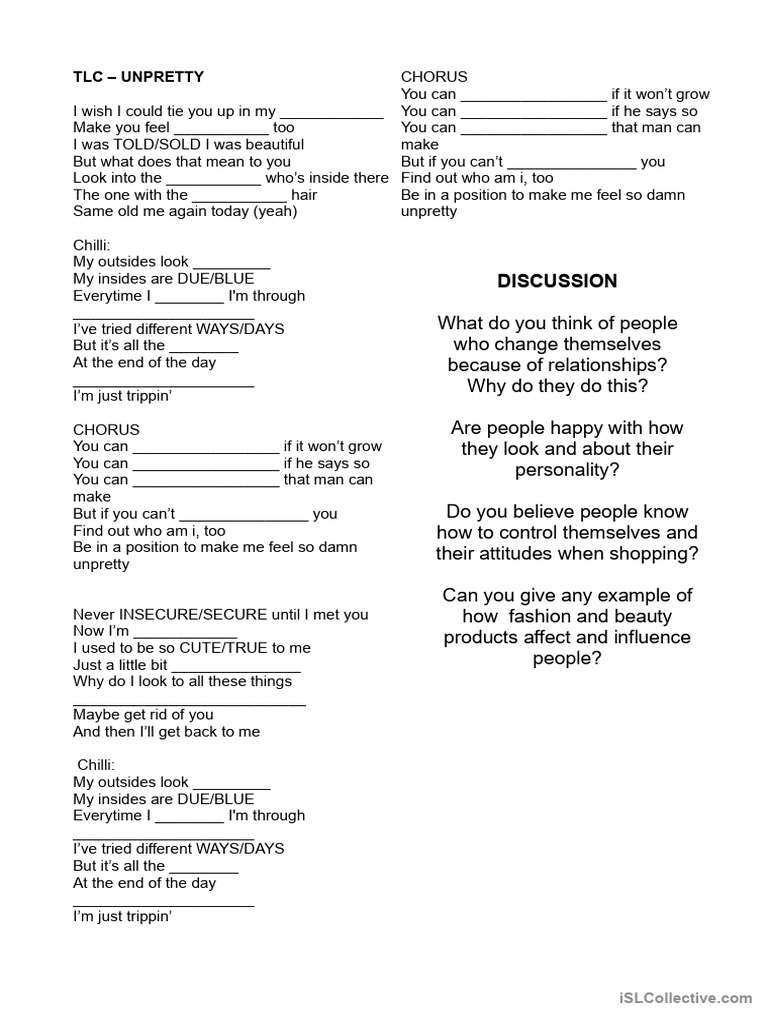 TLC - Unpretty | PDF