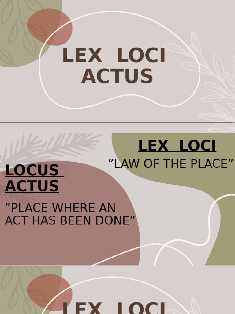 Lex Loci Actus | PDF
