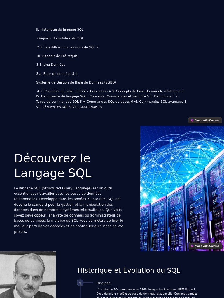 II Historique Du Langage SQL | PDF