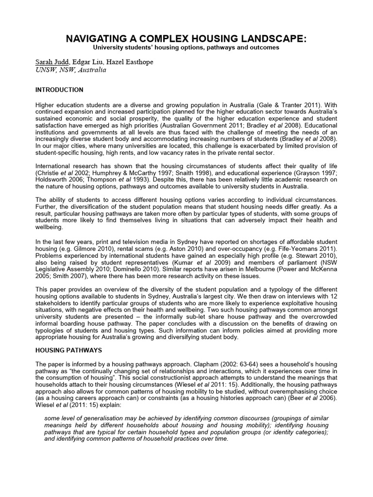 Navigating A Complex Housing Landscape U | PDF