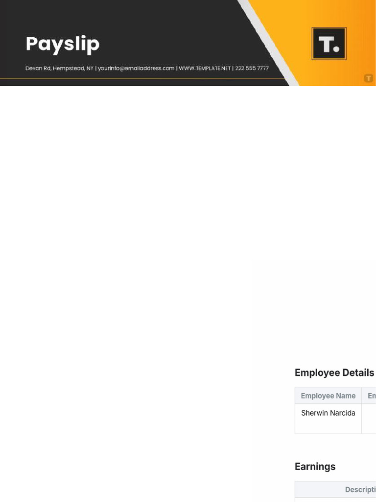 Payslip Templates - Edit Online & Download | PDF