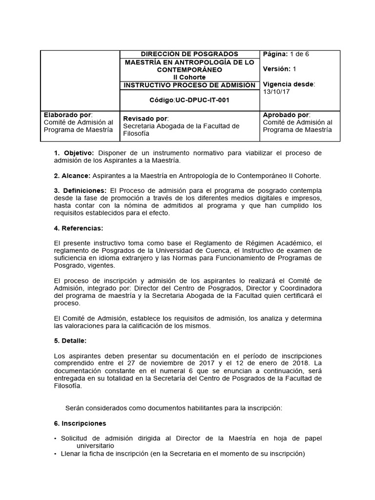 Instructivo II Cohorte. 3.0. | PDF