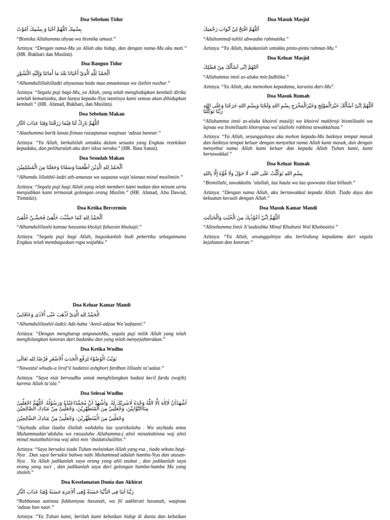 Doa Sebelum Tidur | PDF