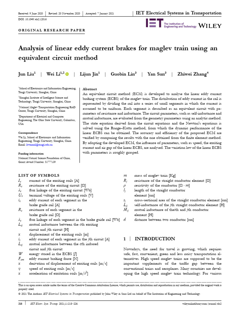 Analysis of Linear Eddy Current Brakes For Maglev | PDF