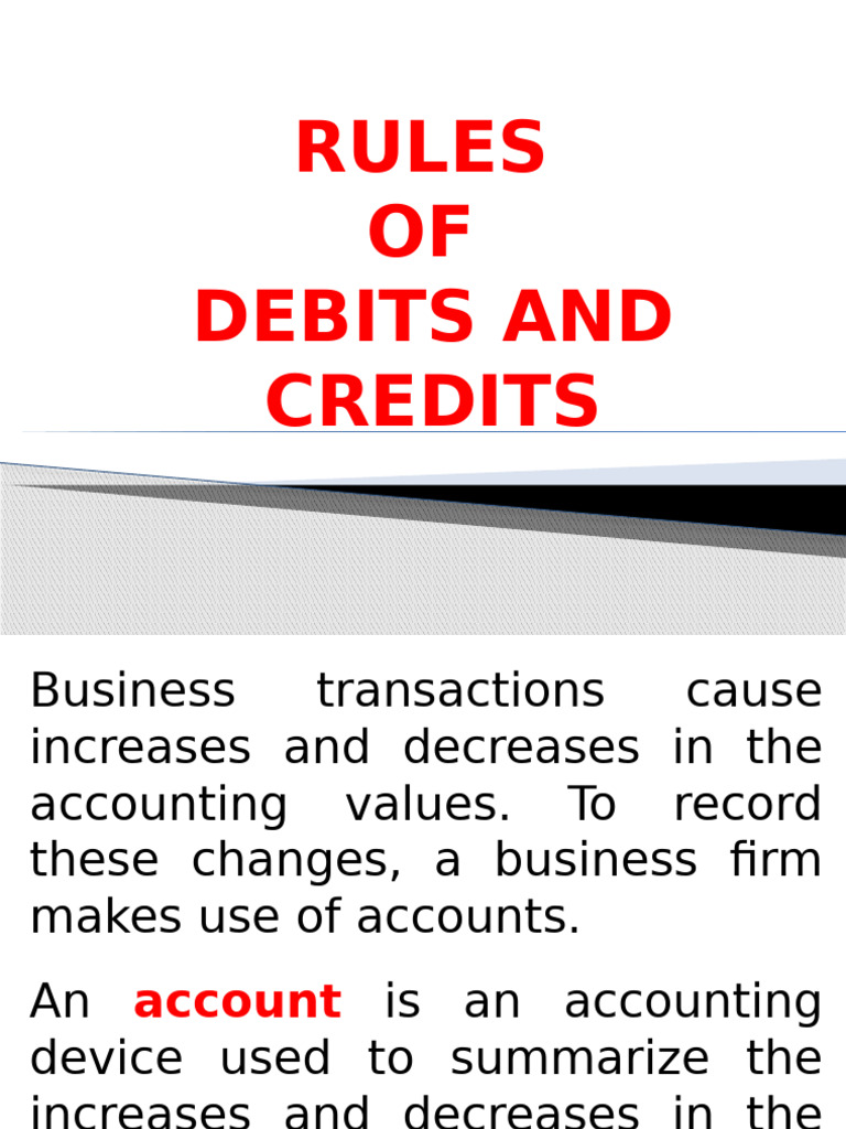 Rules of Debit and Credit | PDF