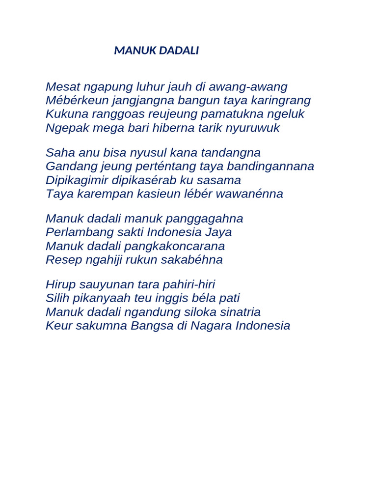 Manuk Dadali | PDF