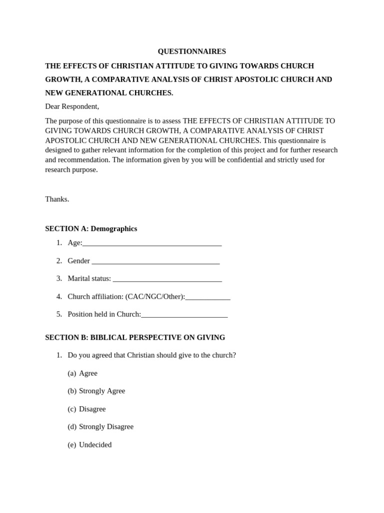 QUESTIONNAIRES | PDF