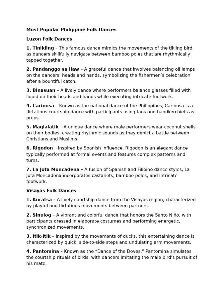 Most Popular Philippine Folk Dances | PDF