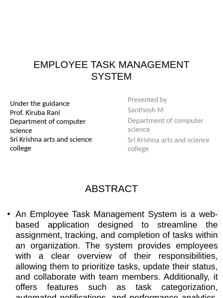 Employee Task Management System - Capstone | PDF