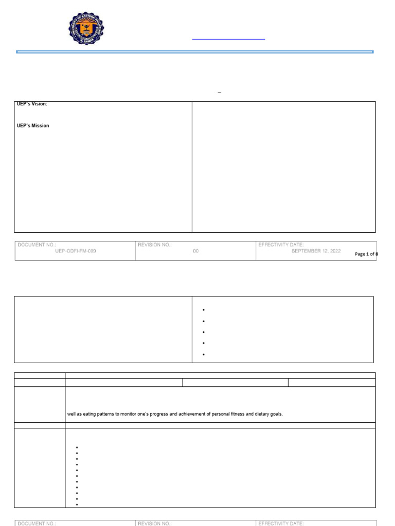 PATHFit 1 Movement Competency Training Syllabus BSEd 2A | PDF