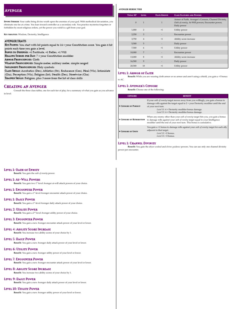 Avenger | PDF