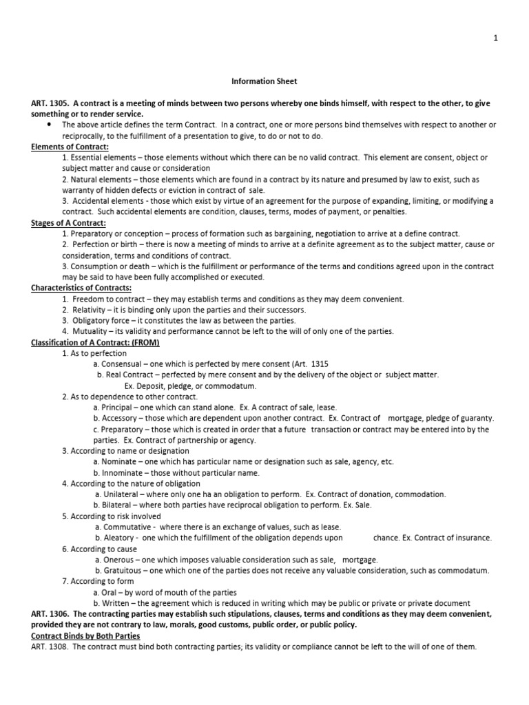 OBLIGATION AND CONTRACT Information Sheet No. 015 | PDF