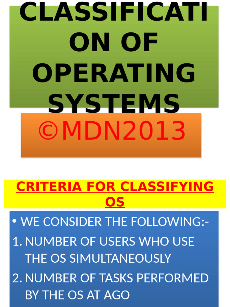 3.classification of Operating Systems f1 | PDF