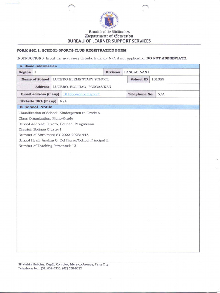 Lucero Es 101355 SSC Form 1 | PDF