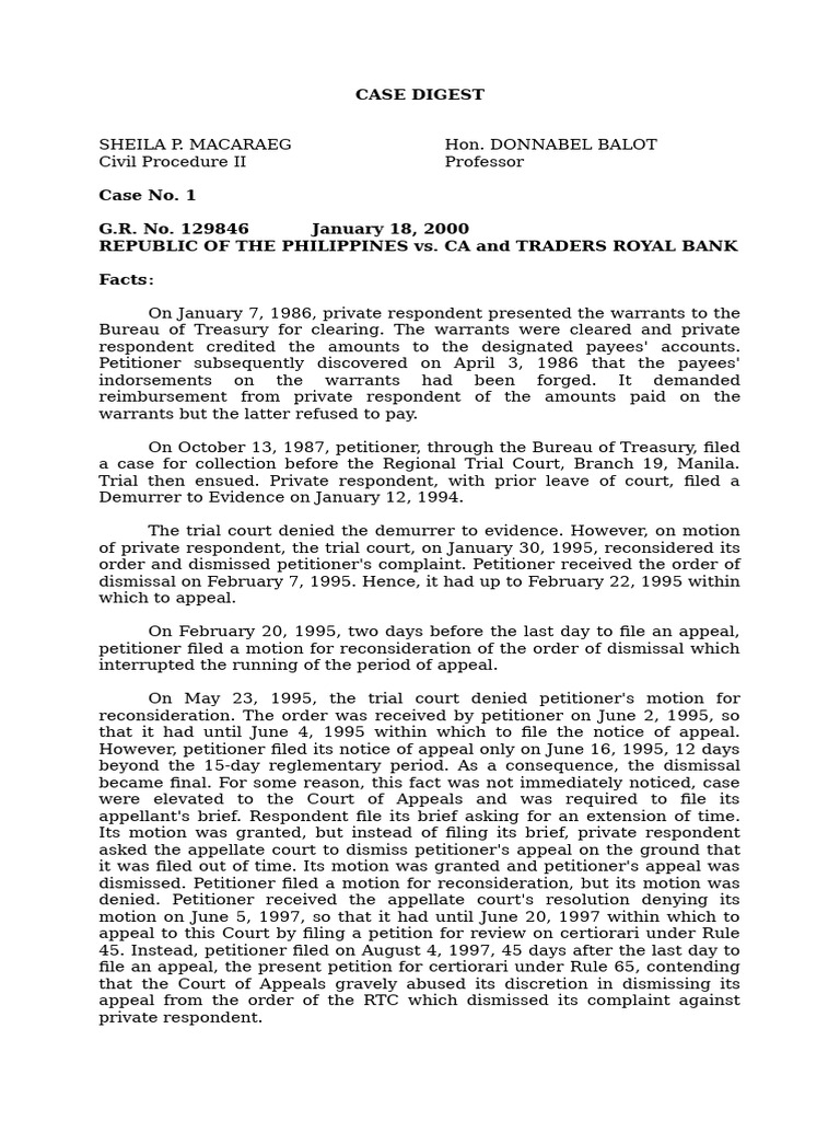 CivPro2 Case Digest | PDF