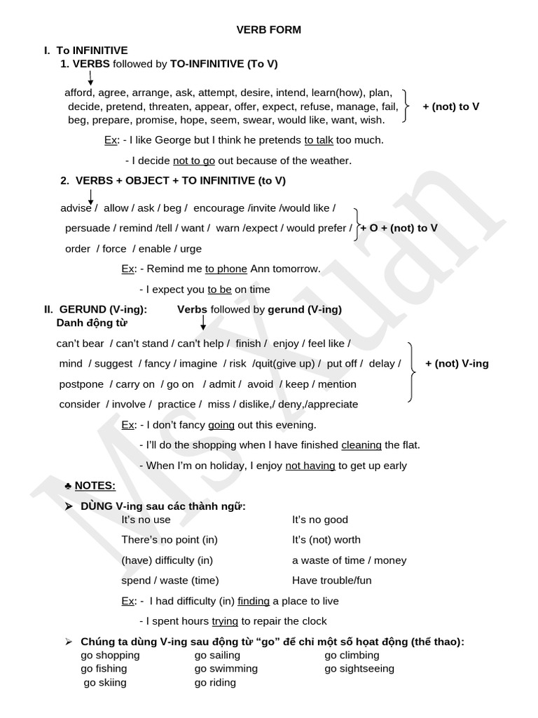 Verb Form. E11. Online | PDF