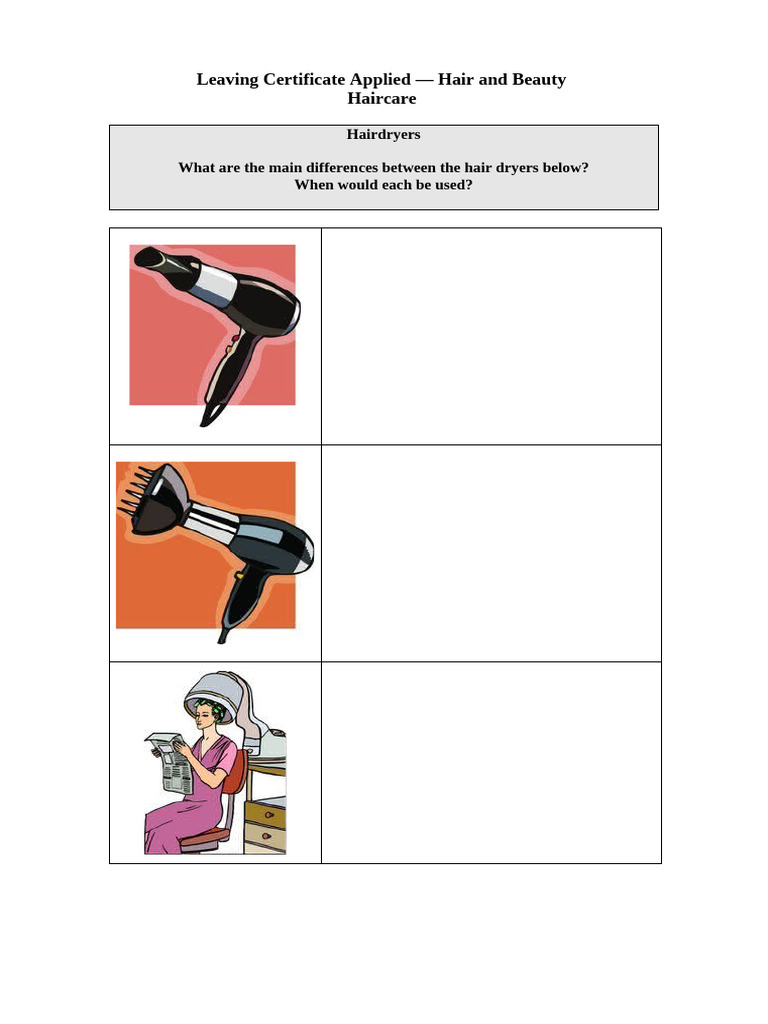 Hairdryer Guide for Students | PDF