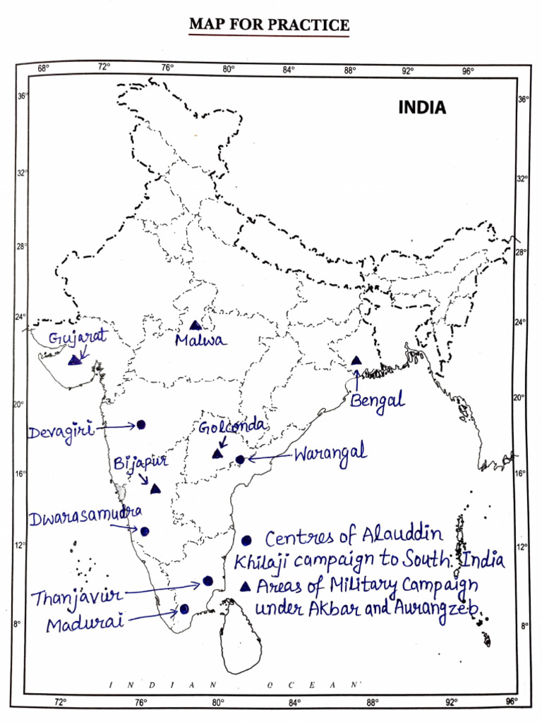 Class 7 Map Work | PDF