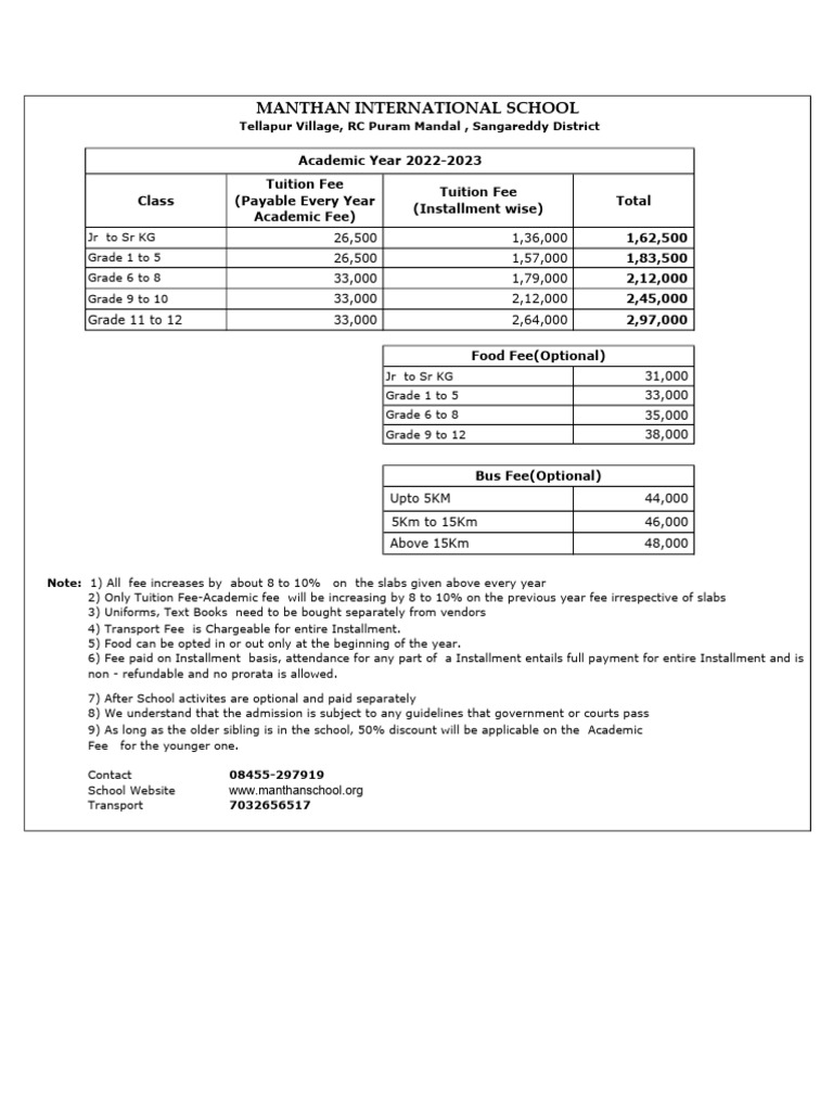 New Fee Structure - Siblings | PDF