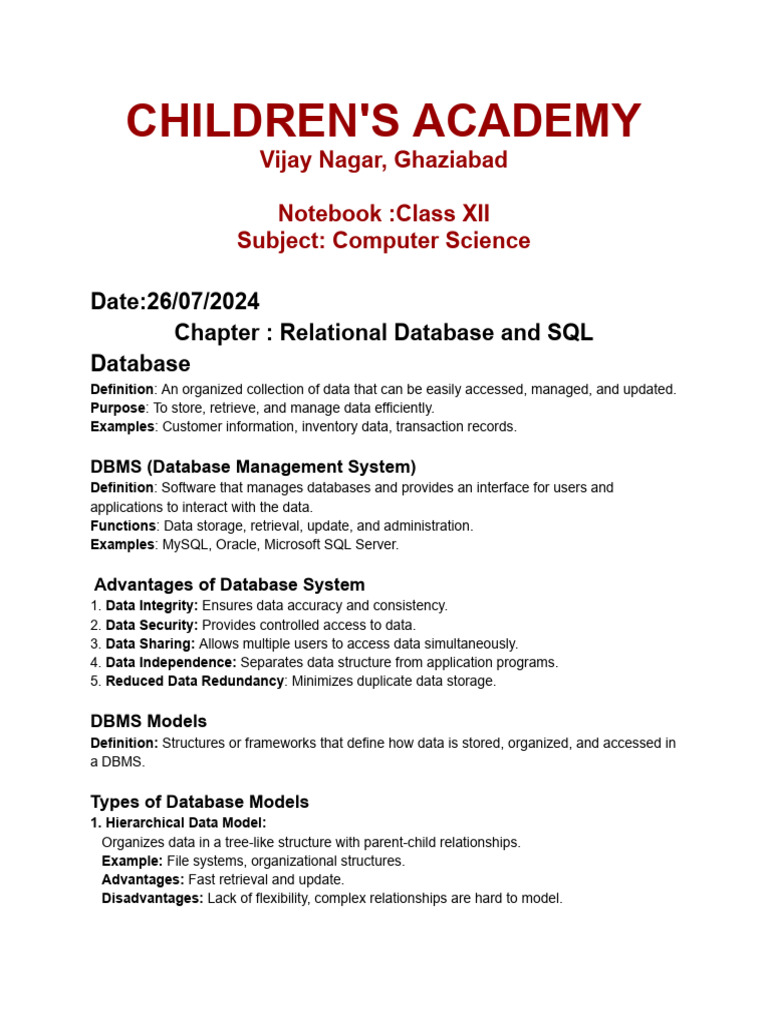 XII - Computer Science | PDF