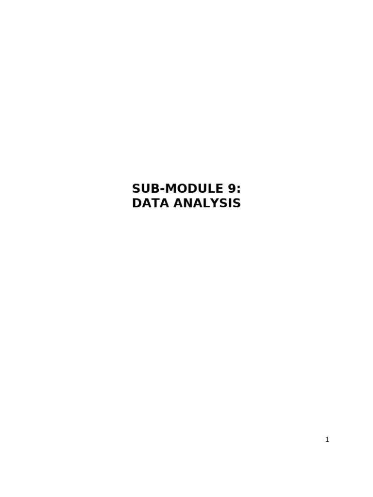 Submodule9 Data Analysis | PDF