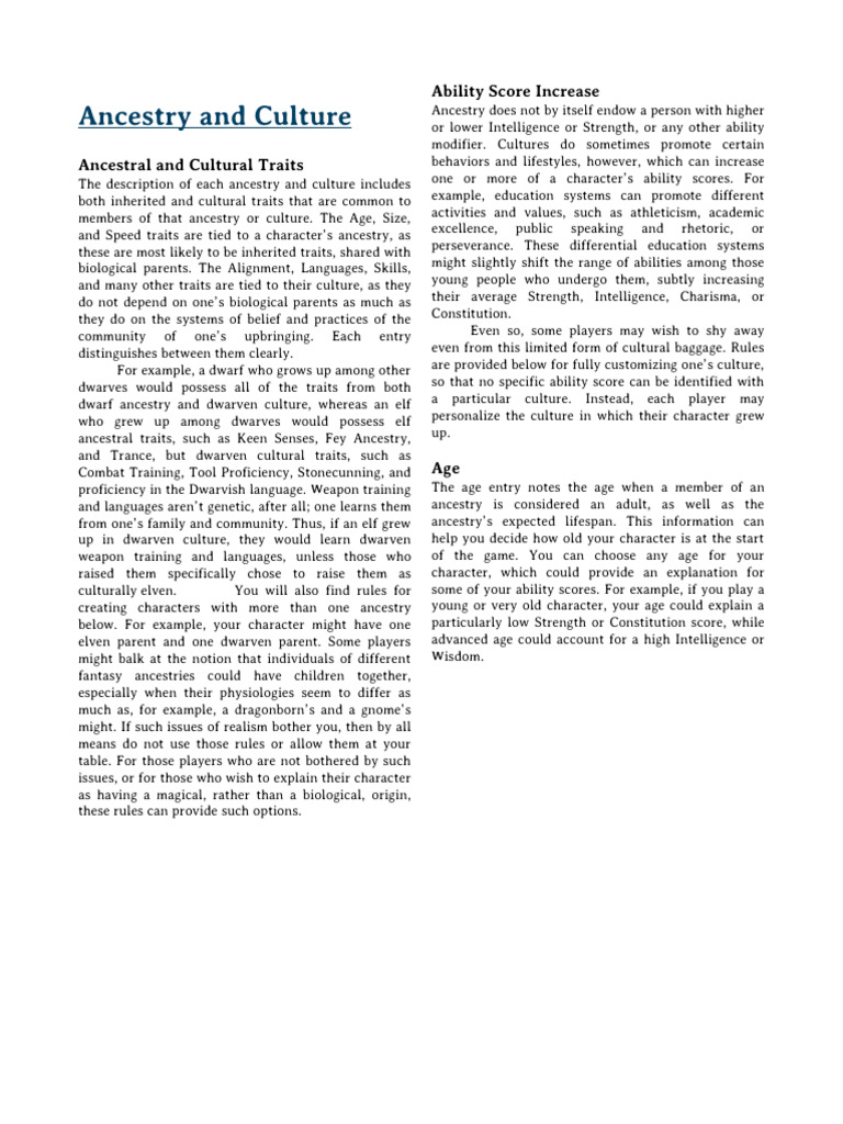 02 - Ancestry and Culture | PDF