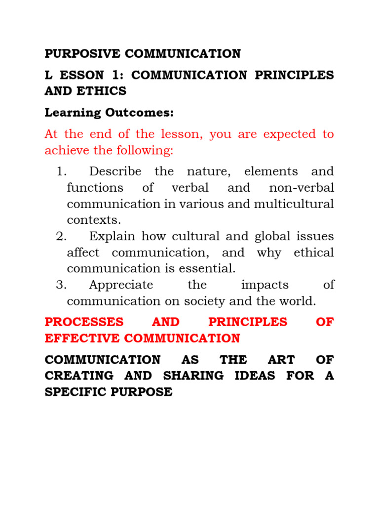 Purposive Communication Week 1 1 1 | PDF