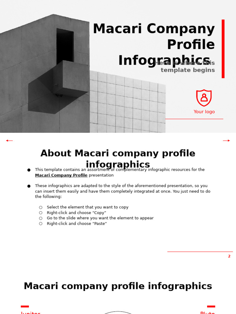 Macari Company Profile Infographics by Slidesgo | PDF