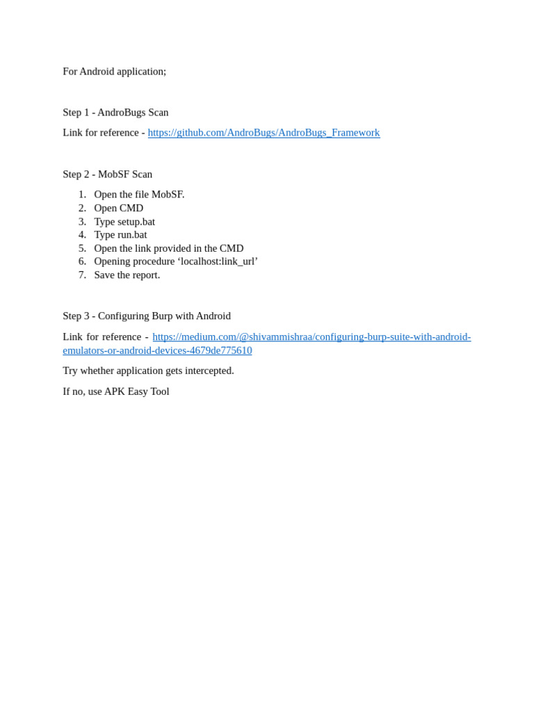 Mobile VAPT Steps | PDF